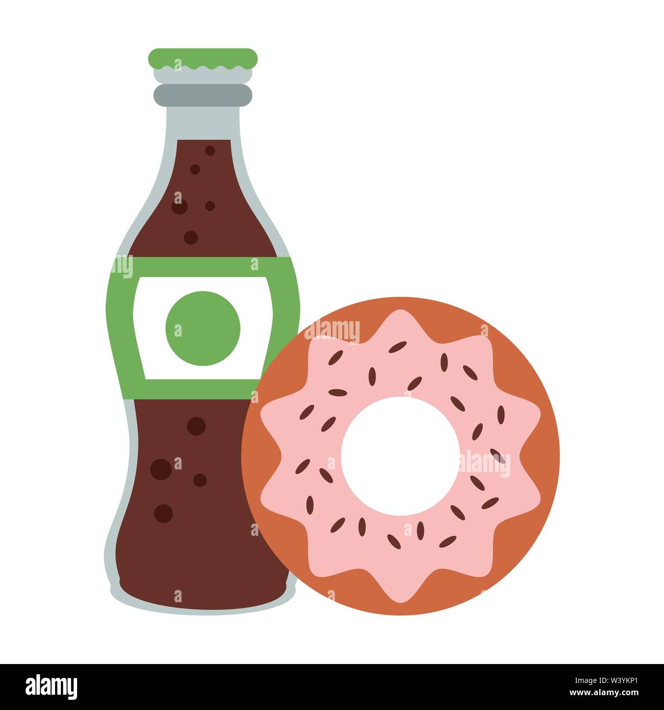 Food donut and cola soda bottle isolated Stock Vector Image & Art - Alamy