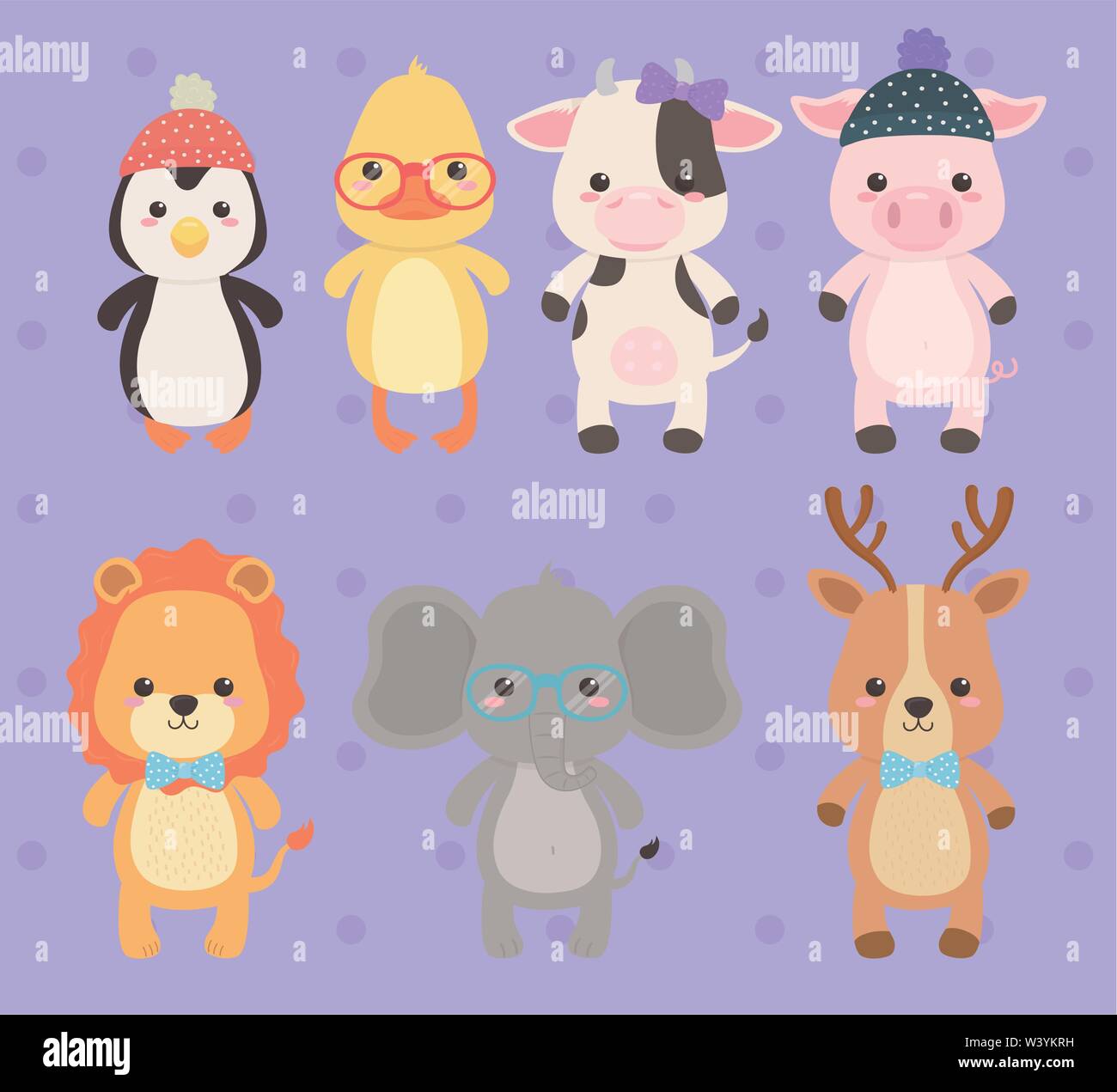 cute and little animals characters vector illustration design Stock ...