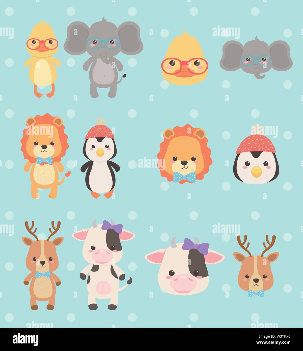 cute and little animals characters vector illustration design Stock ...