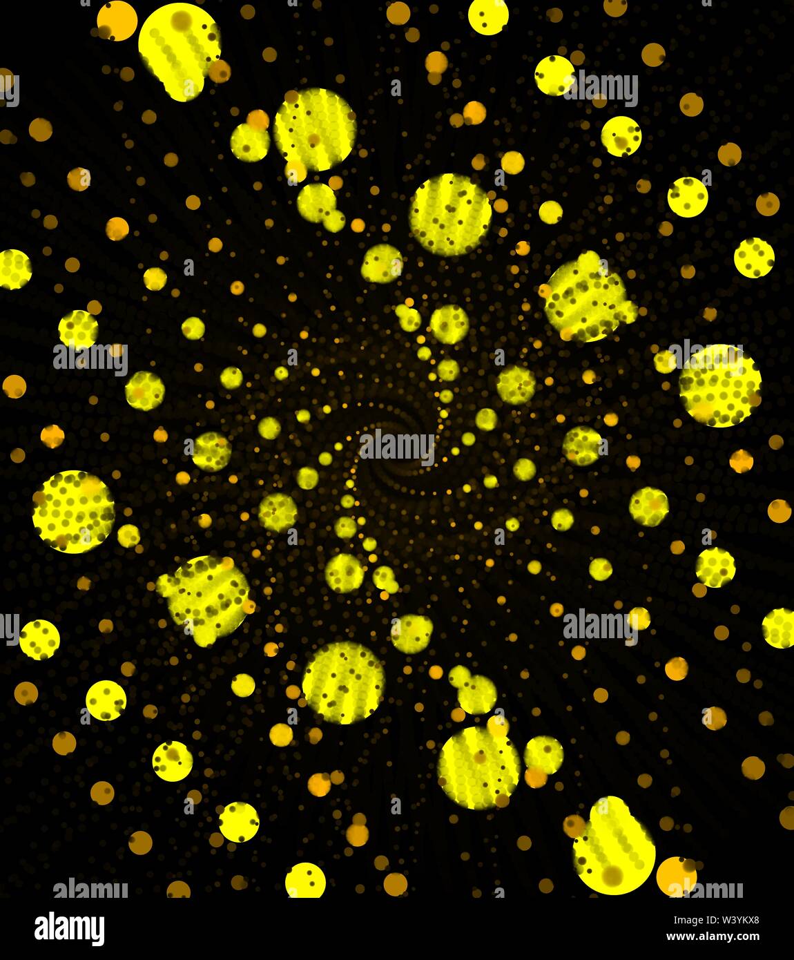 Magic golden flying round particles on white background. Print ...