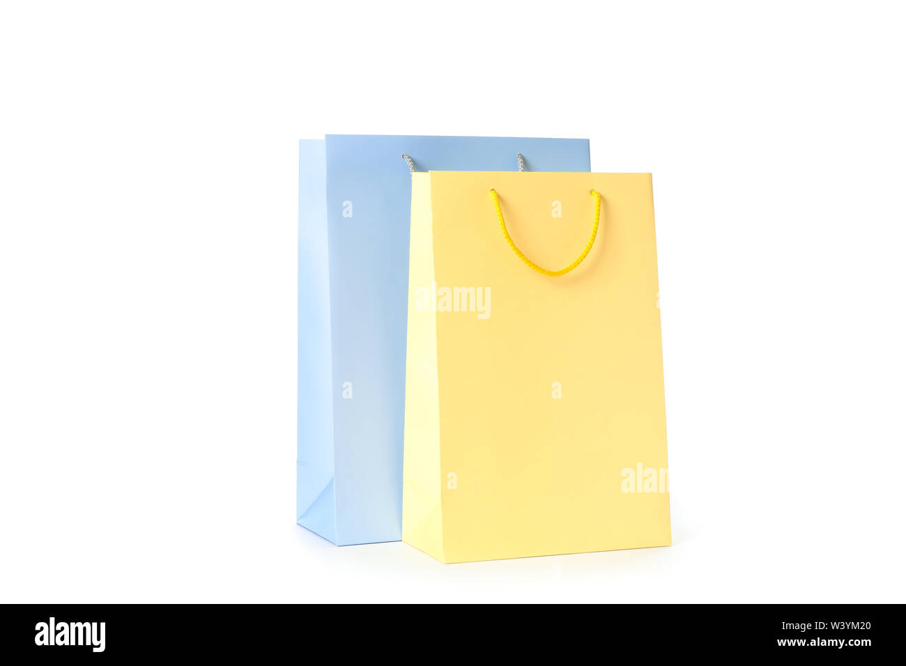 Color paper bags isolated on white background Stock Photo - Alamy