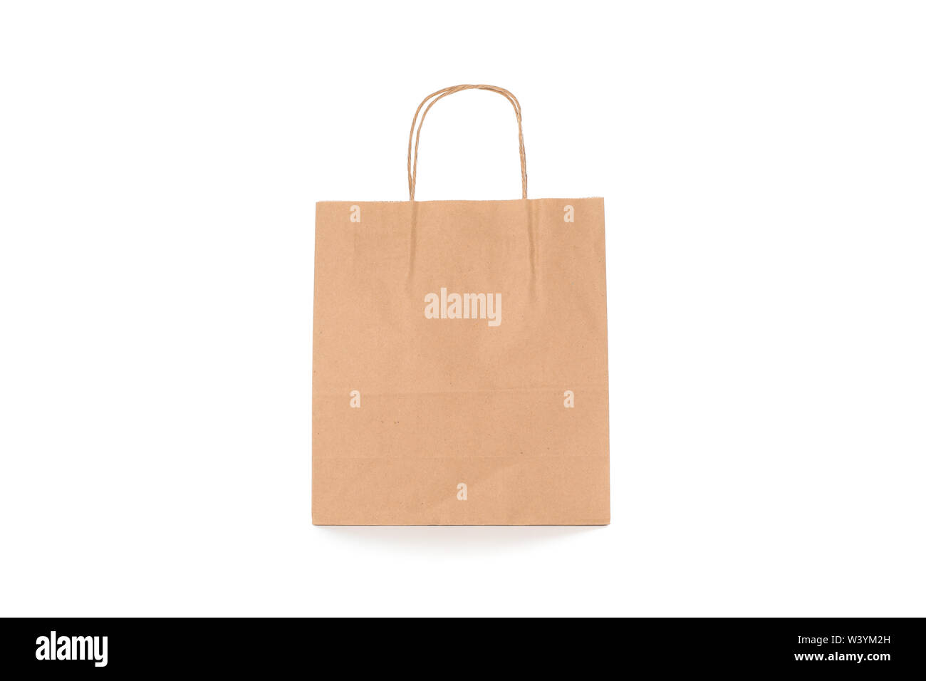 Empty paper bag isolated on white background Stock Photo - Alamy