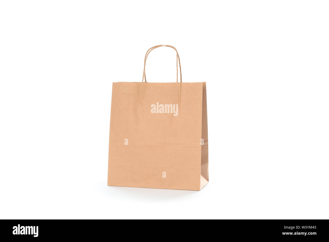 Empty paper bag isolated on white background Stock Photo - Alamy