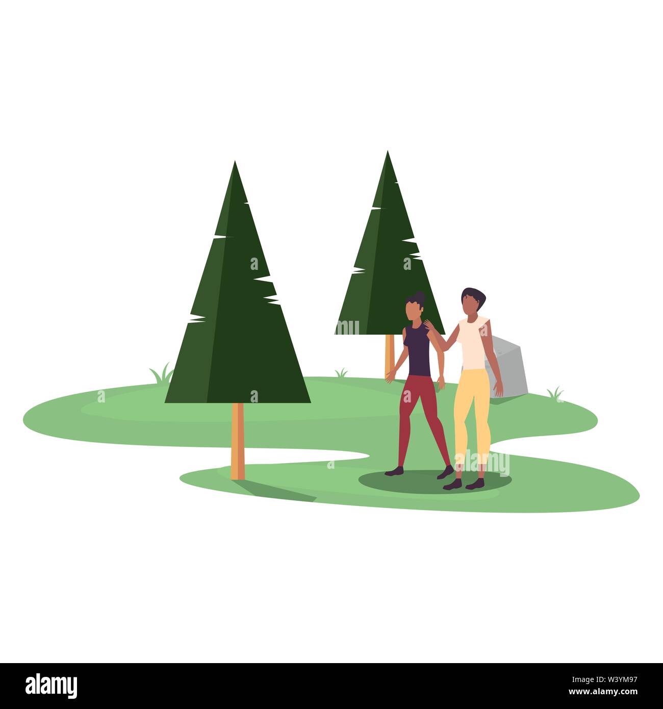 Two women walking together and outdoors Stock Vector Images - Alamy