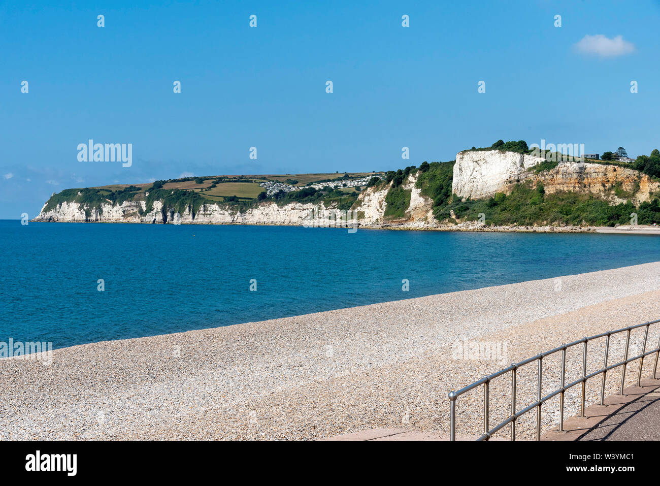 Seaton, Devon, England, UK. July 2019. The Jurassic coastline between ...