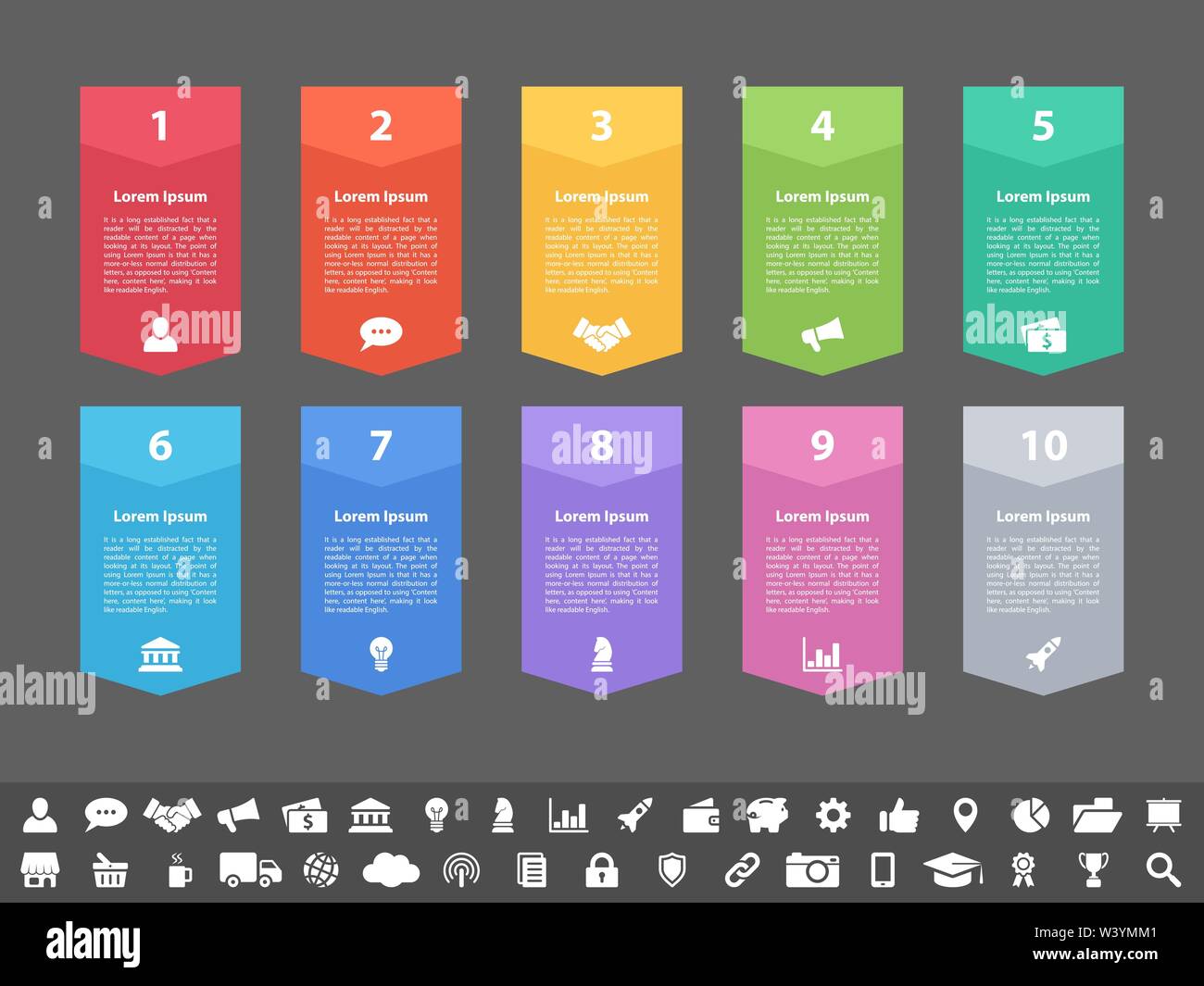 Infographic design business concept vector illustration with 10 steps ...