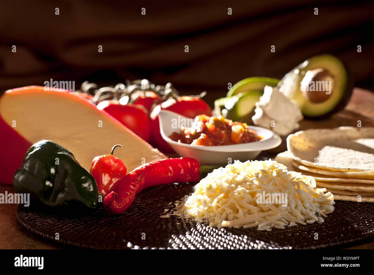 Shredded Gouda Ingredients Stock Photo - Alamy