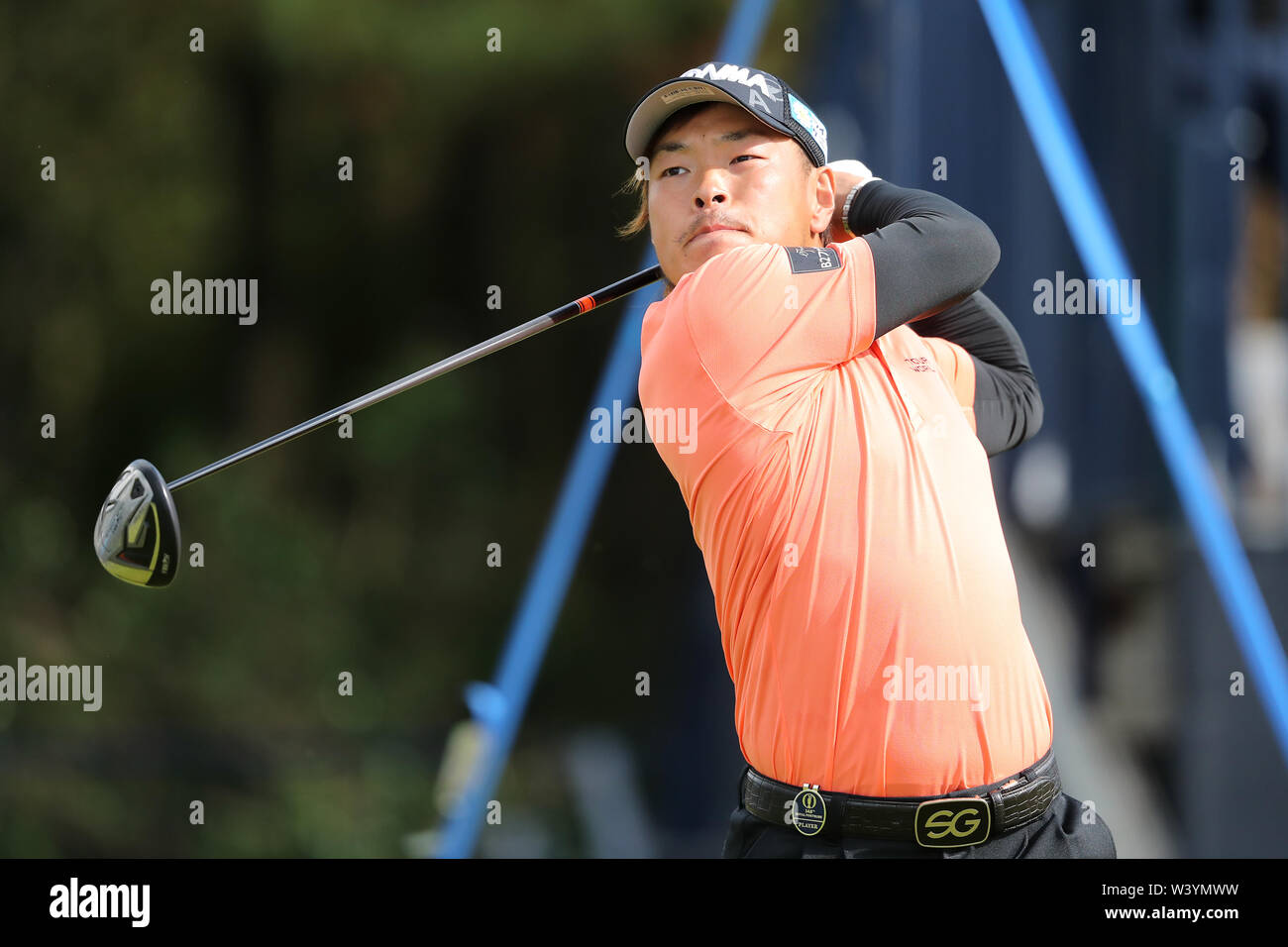 Japan's Yoshinori Fujimoto tees off the 5th during day one of The Open ...