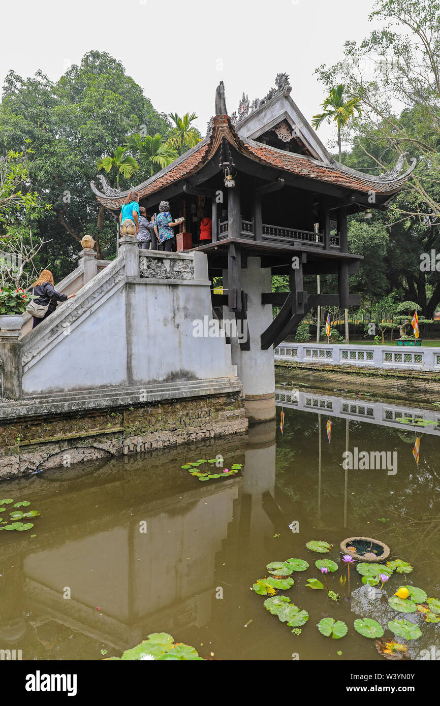 The One Pillar Pagoda, a historic Buddhist temple in Hanoi, Vietnam ...