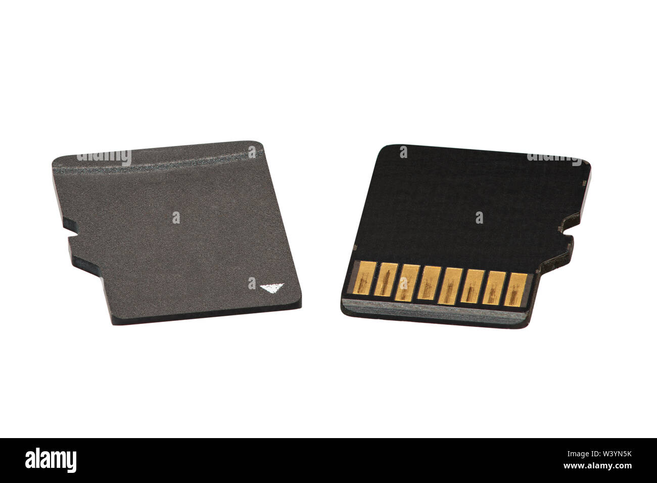 Macro Photo of the Front and Back of Micro SD Cards, Isolated on a ...