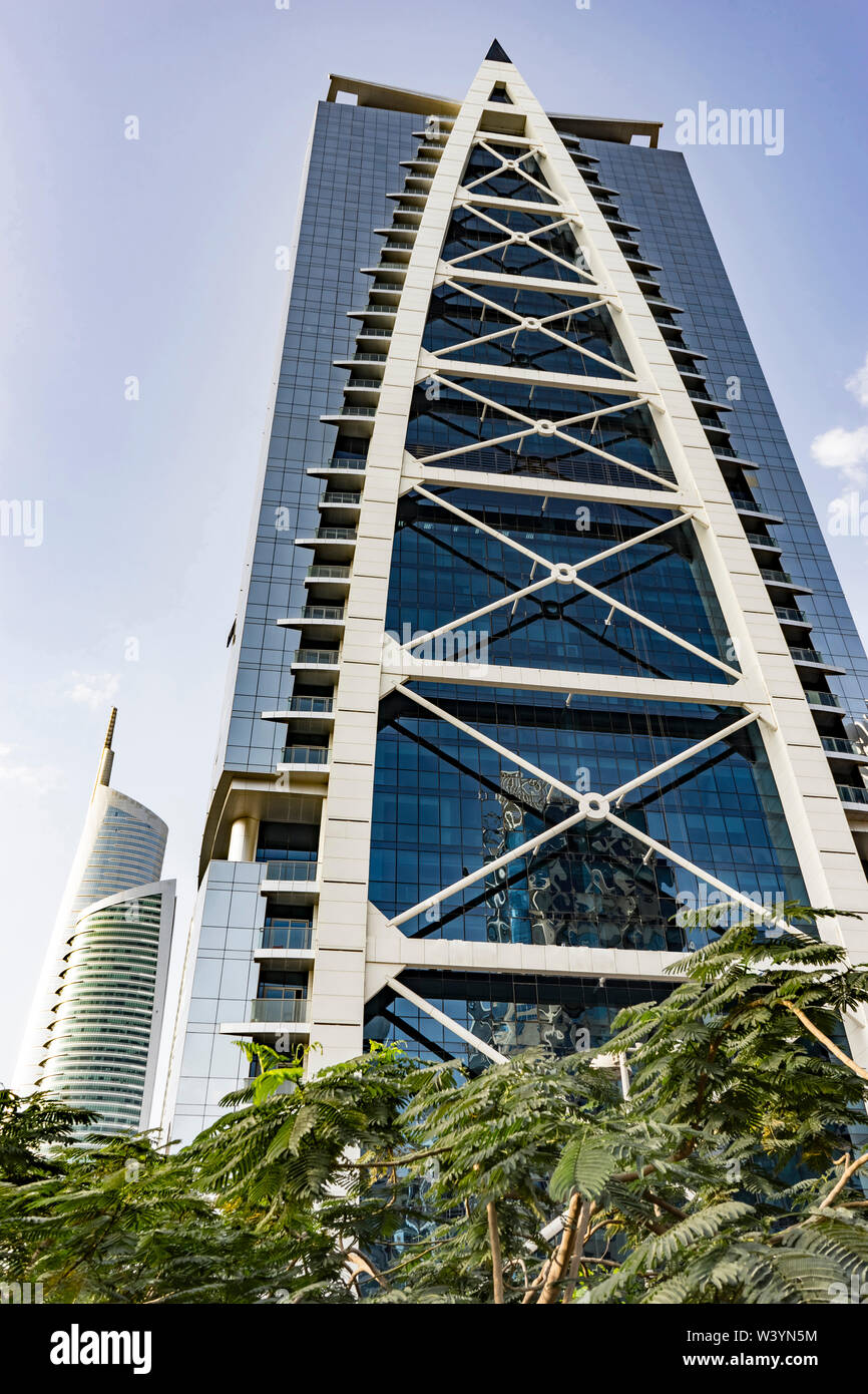 Jumeirah Lakes Towers, Dubai, United Arab Emirates - Dec.15, 2017: Two ...