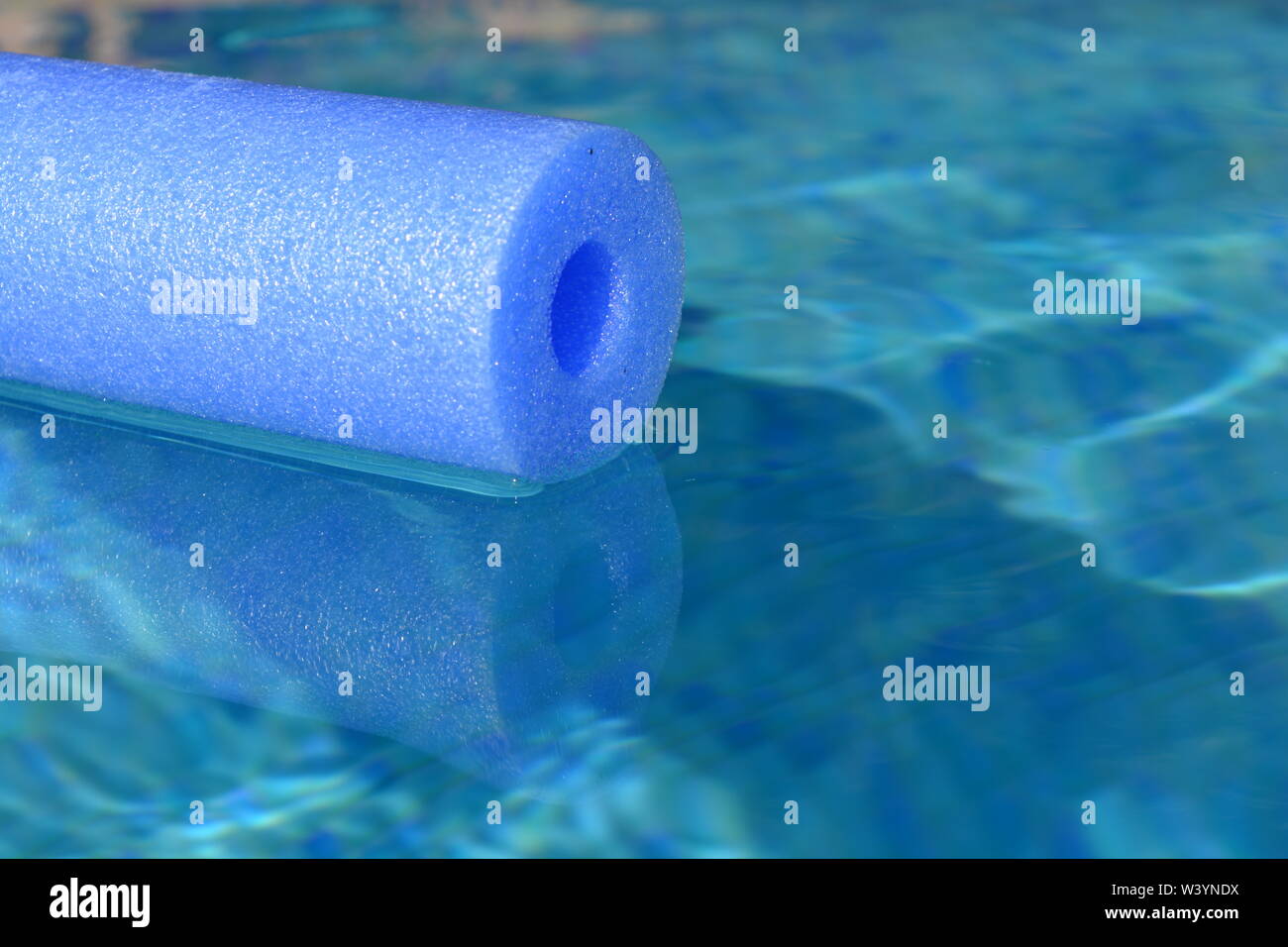 Colorful pool noodles floating in a swimming pool, close up. Creative ...