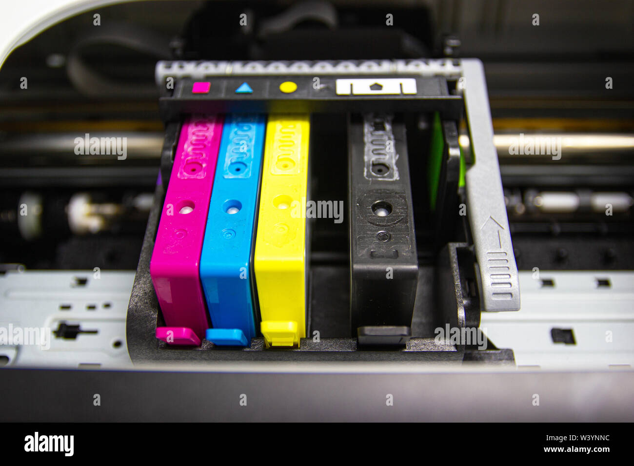 the color printer inkjet cartridge of the printer inject Stock Photo ...
