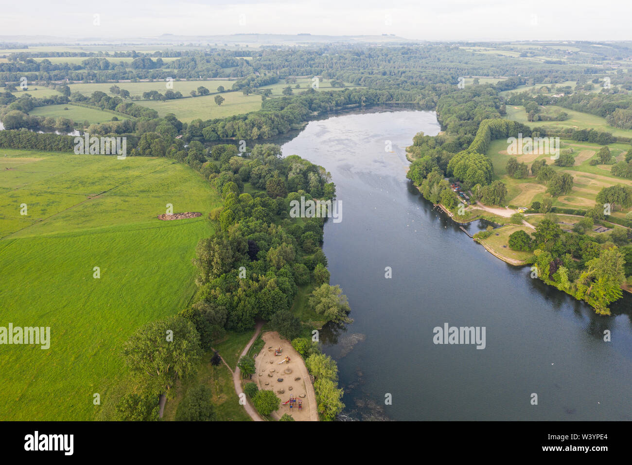 Overhead view of the Coate Water Country Park Swindon, Wiltshire Stock ...