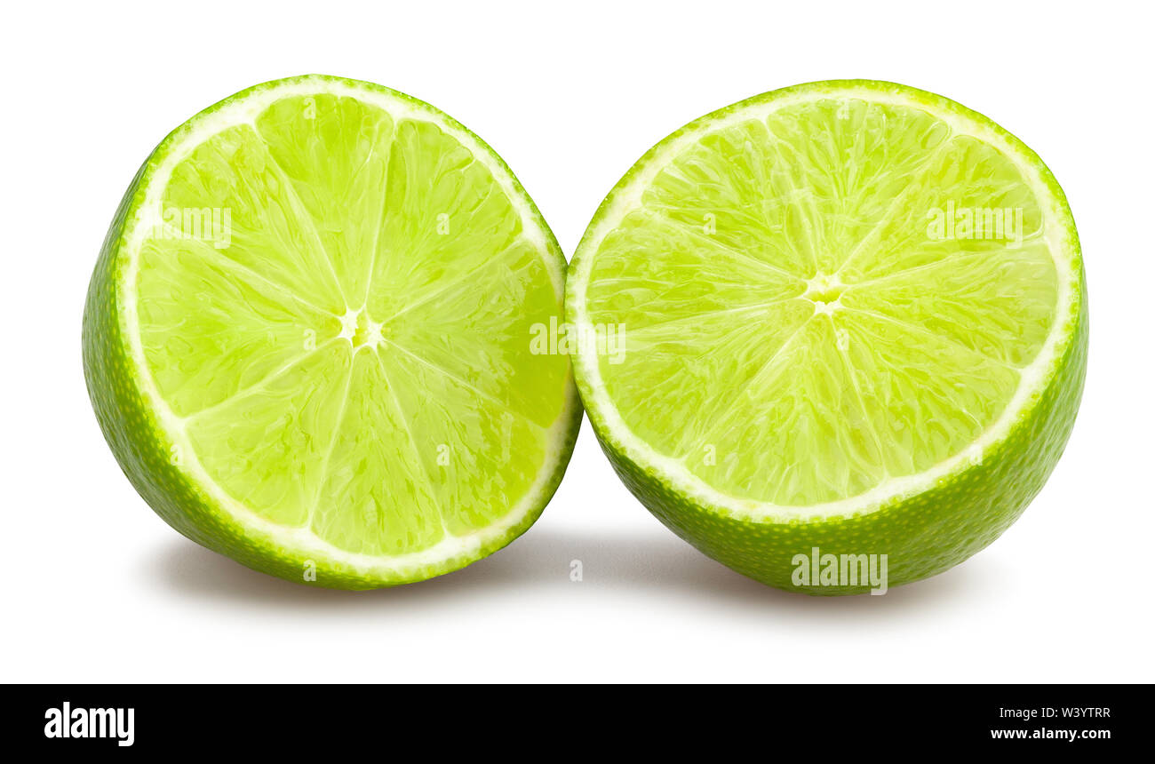 sliced lime path isolated on white Stock Photo - Alamy