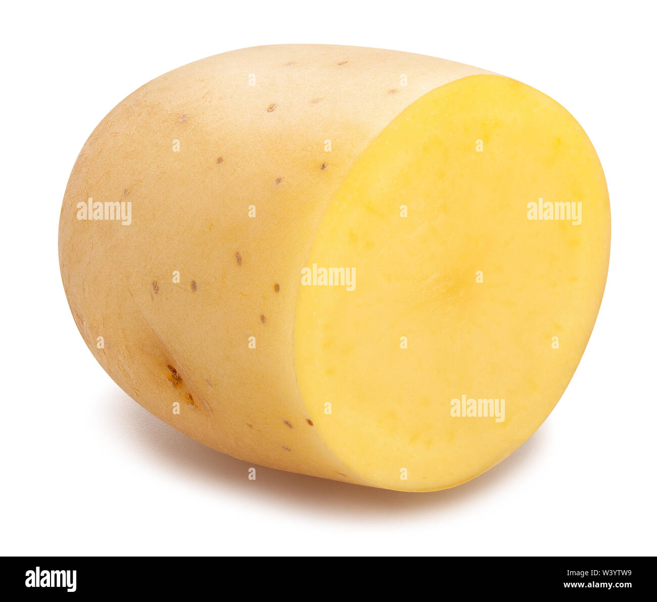 sliced white potatoes path isolated on white Stock Photo - Alamy