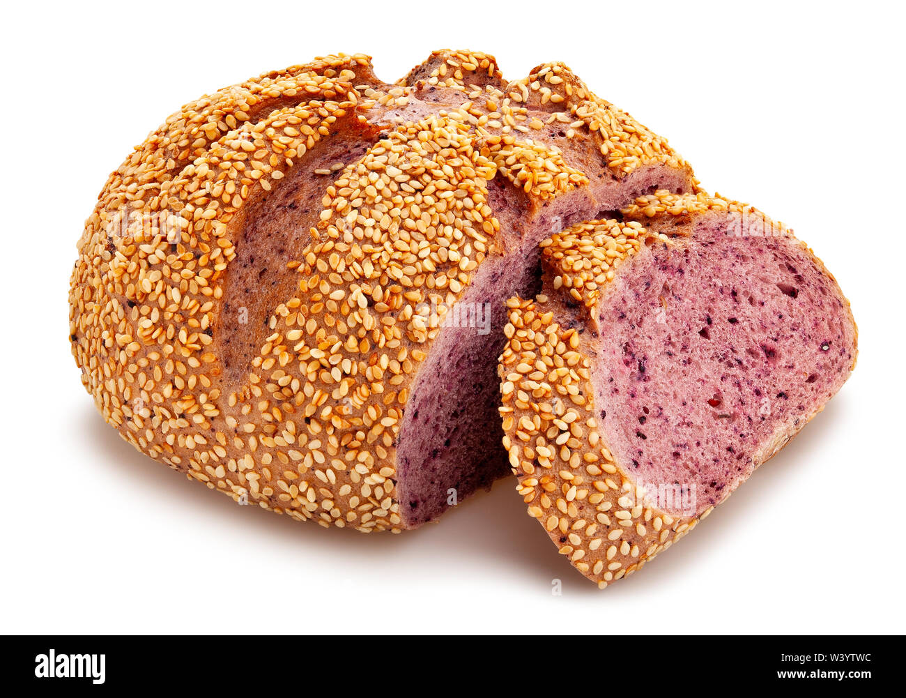 sliced purple bread path isolated on white Stock Photo - Alamy