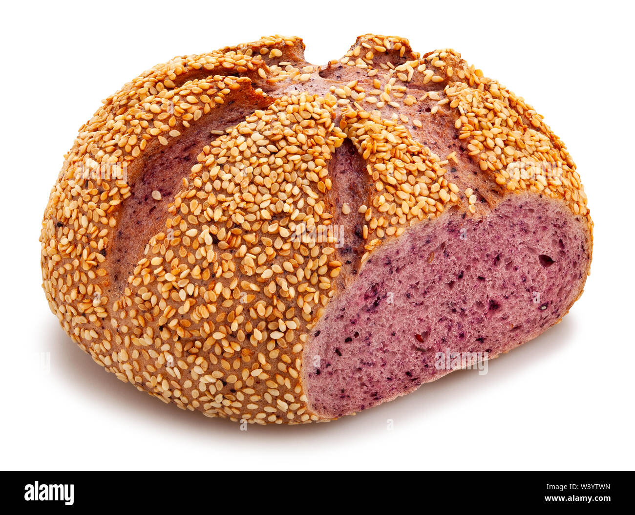 sliced purple bread path isolated on white Stock Photo - Alamy
