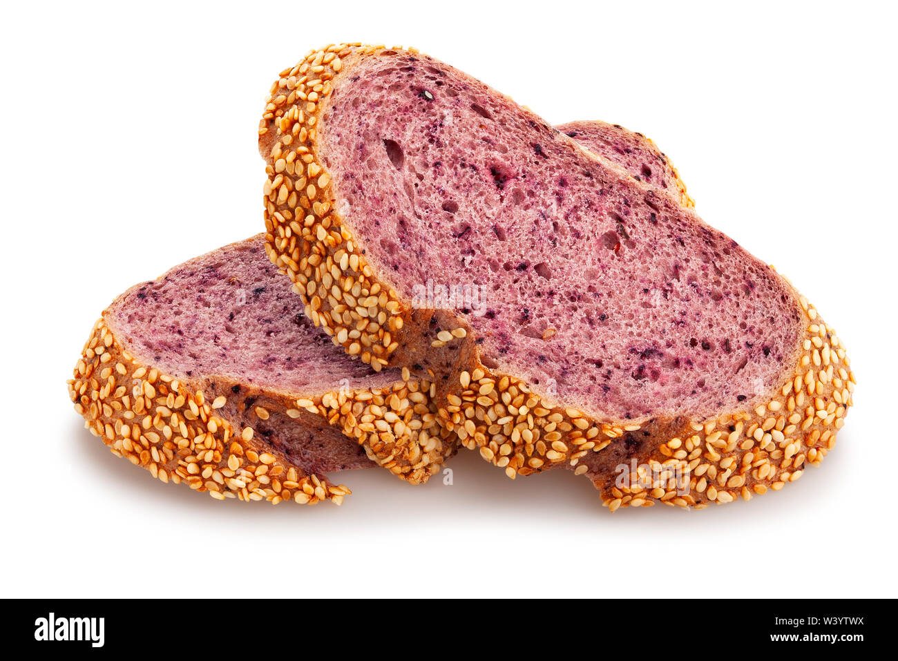 sliced purple bread path isolated on white Stock Photo - Alamy