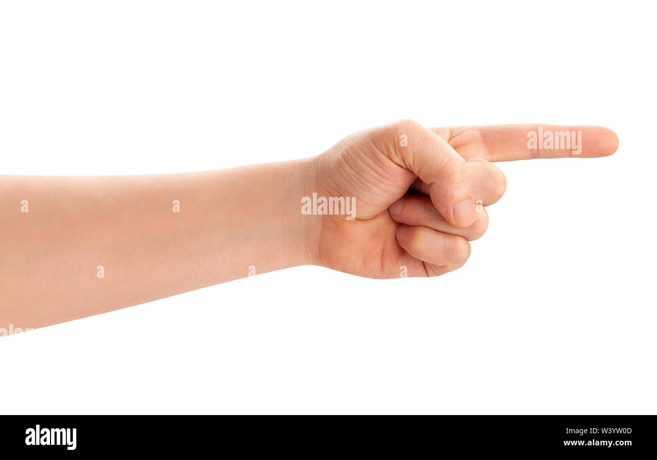 pointing finger path isolated on white Stock Photo - Alamy