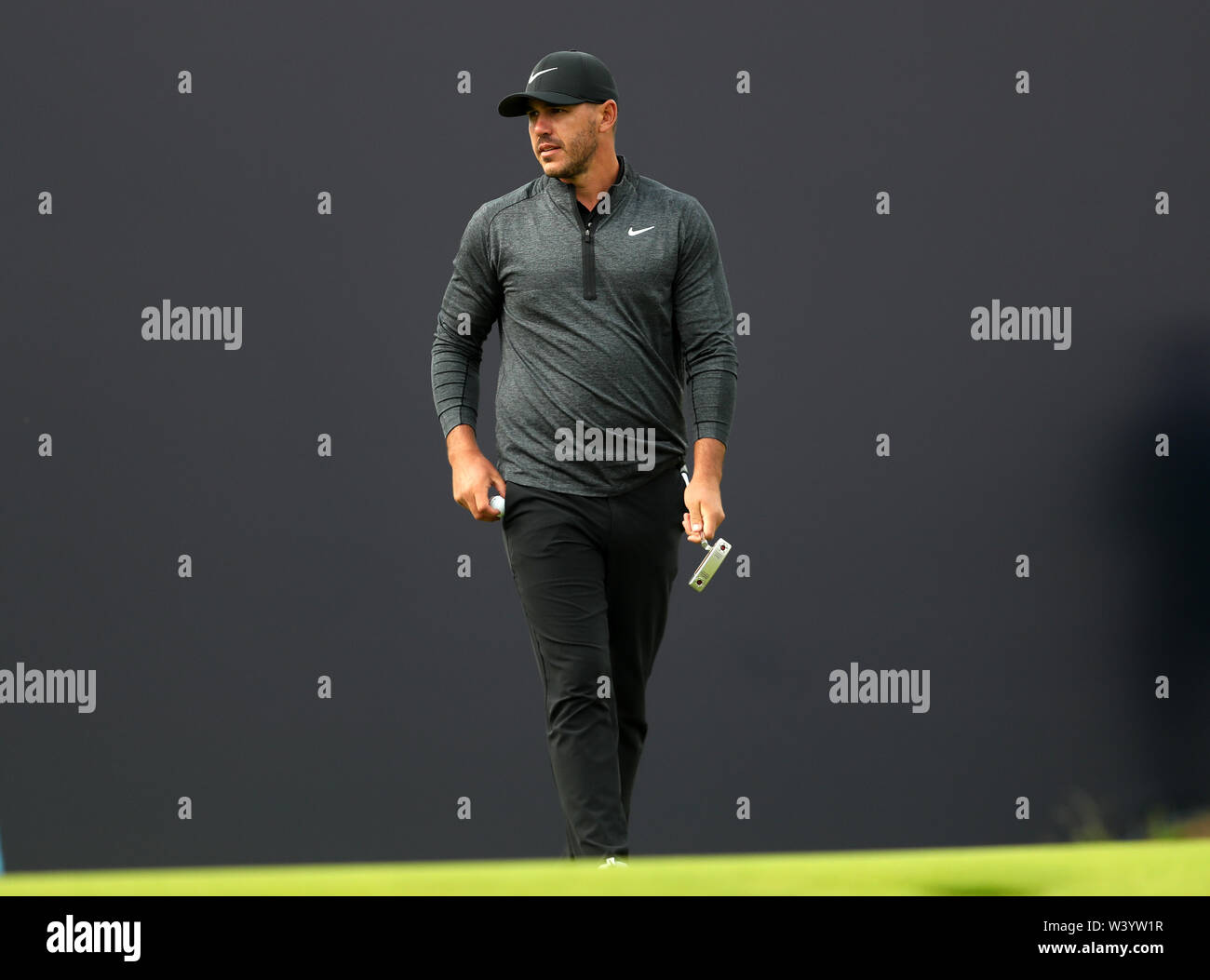 USA's Brooks Koepka on the 18th during day one of The Open Championship ...