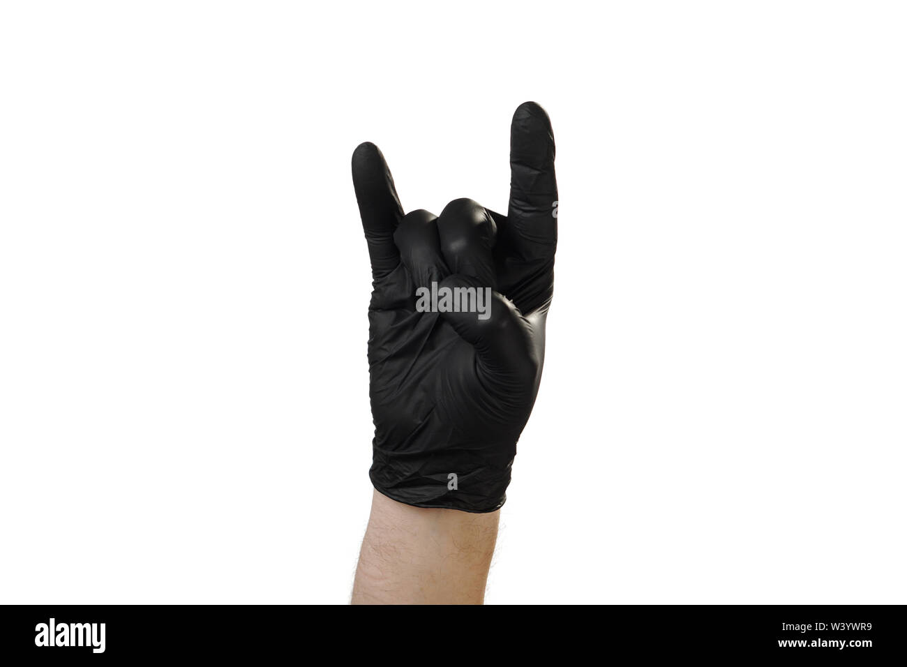 Hand shows gesture, good advertisement for security agency. Rock and ...