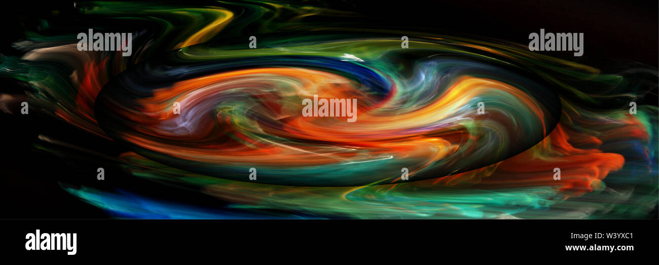 Digital art, panoramic abstract 3D objects with soft lighting (12000 x ...