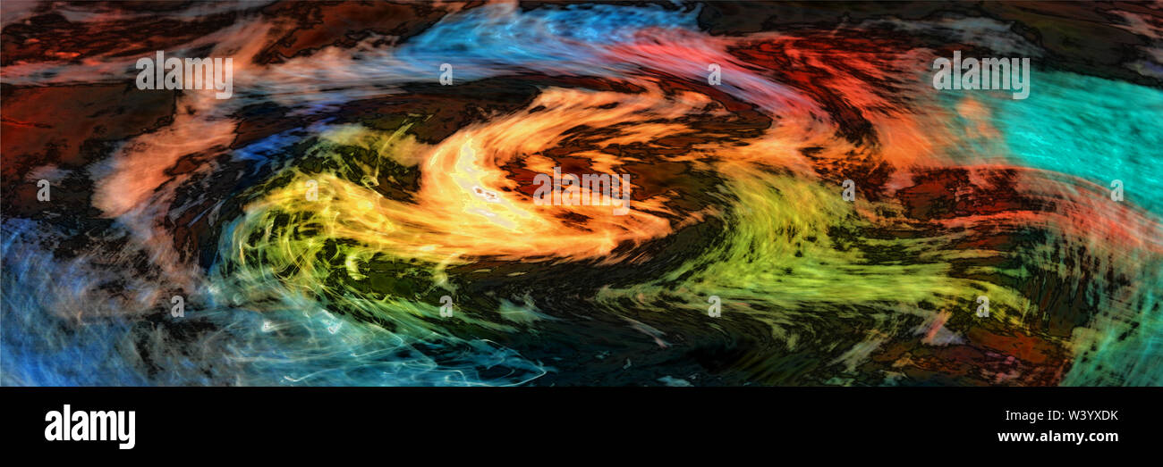 Digital Art Panoramic Abstract 3d Objects With Soft Lighting 12000 X
