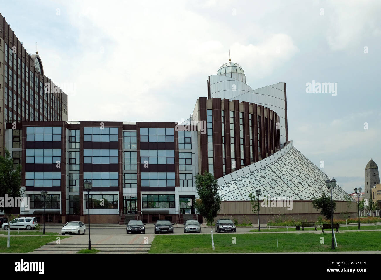 View of National Library of Chechnya in the center of Grozny the ...