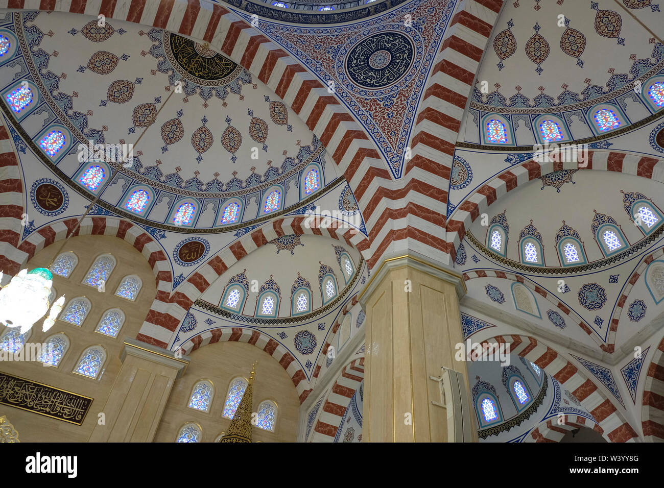 Interior of Akhmad Kadyrov Mosque in Grozny the capital city of ...