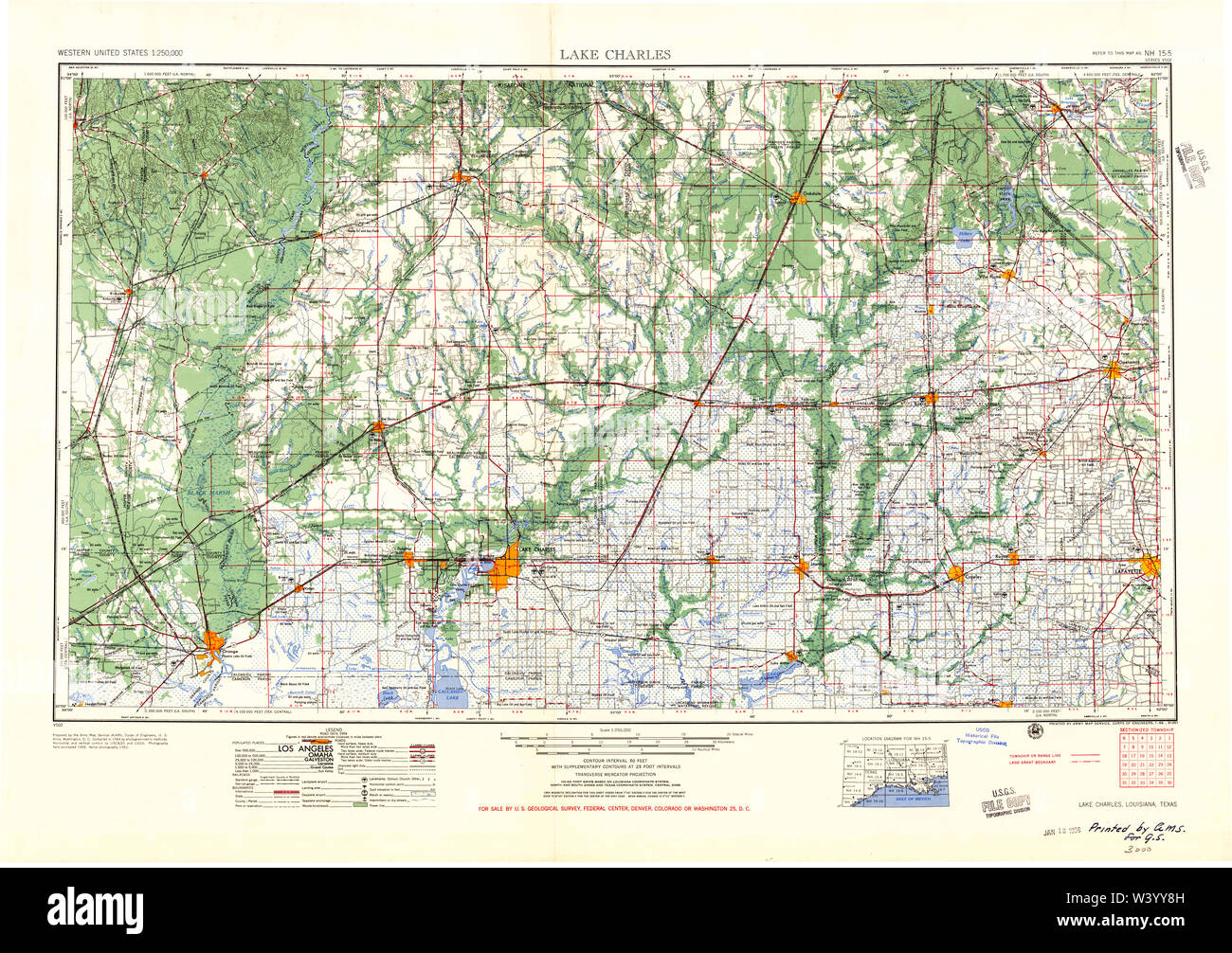 Map of lake charles hi-res stock photography and images - Alamy