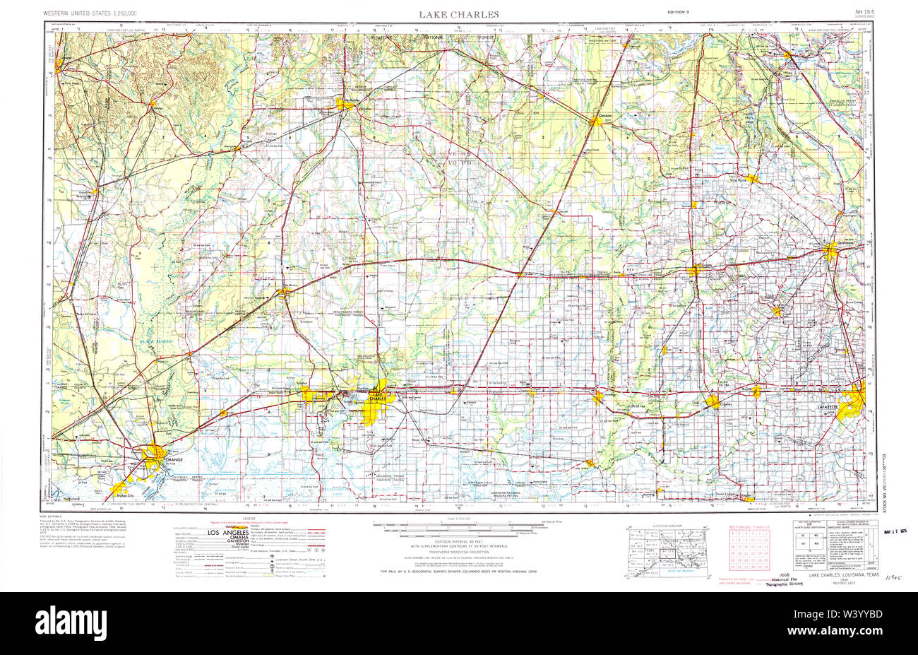 Map of lake charles hi-res stock photography and images - Alamy