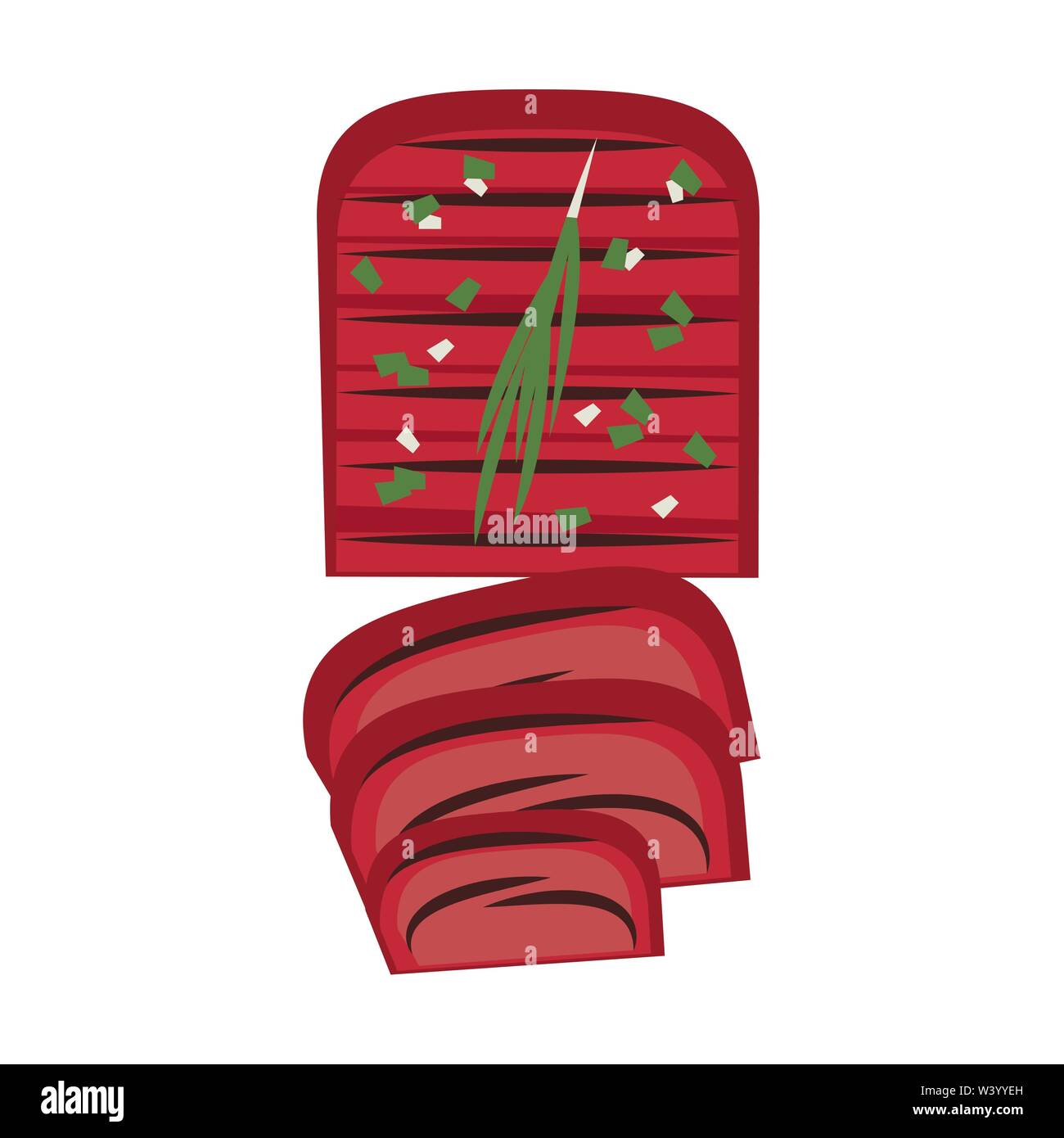 Sliced grilled meat beef steak Stock Vector Images - Alamy