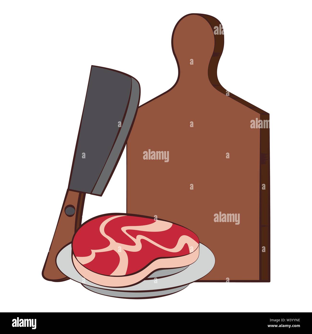 Tasty barbecue grilled food cartoon Stock Vector Image & Art - Alamy
