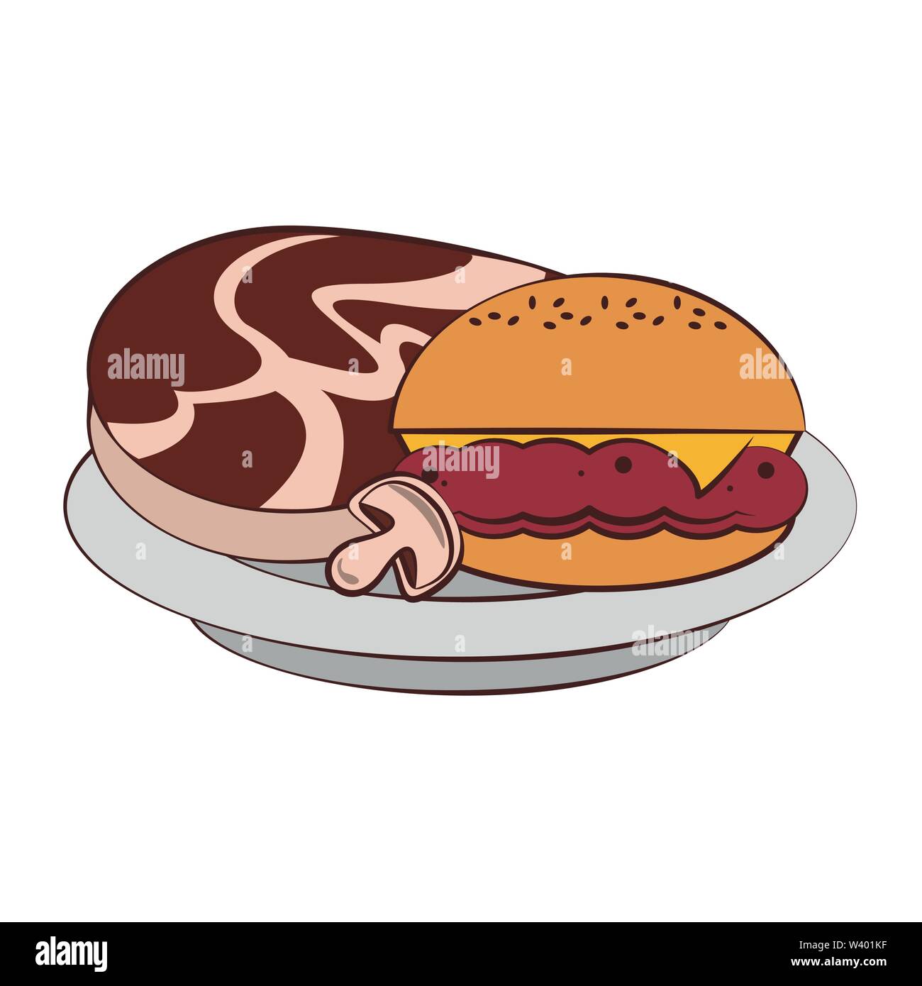 Tasty barbecue grilled food cartoon Stock Vector Image & Art - Alamy