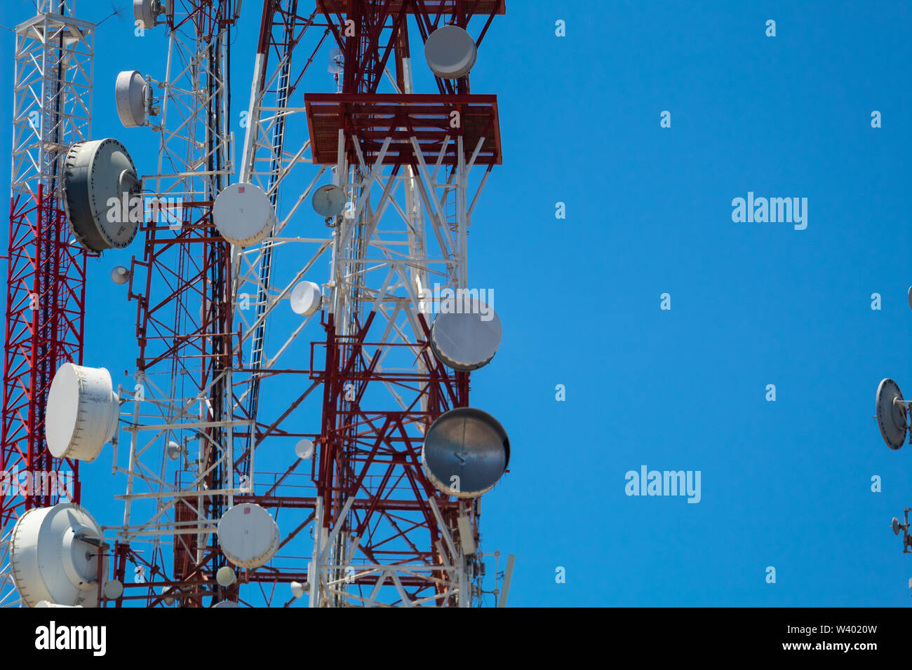Many communications antennas on a hill in the city of Mazatlan Stock ...