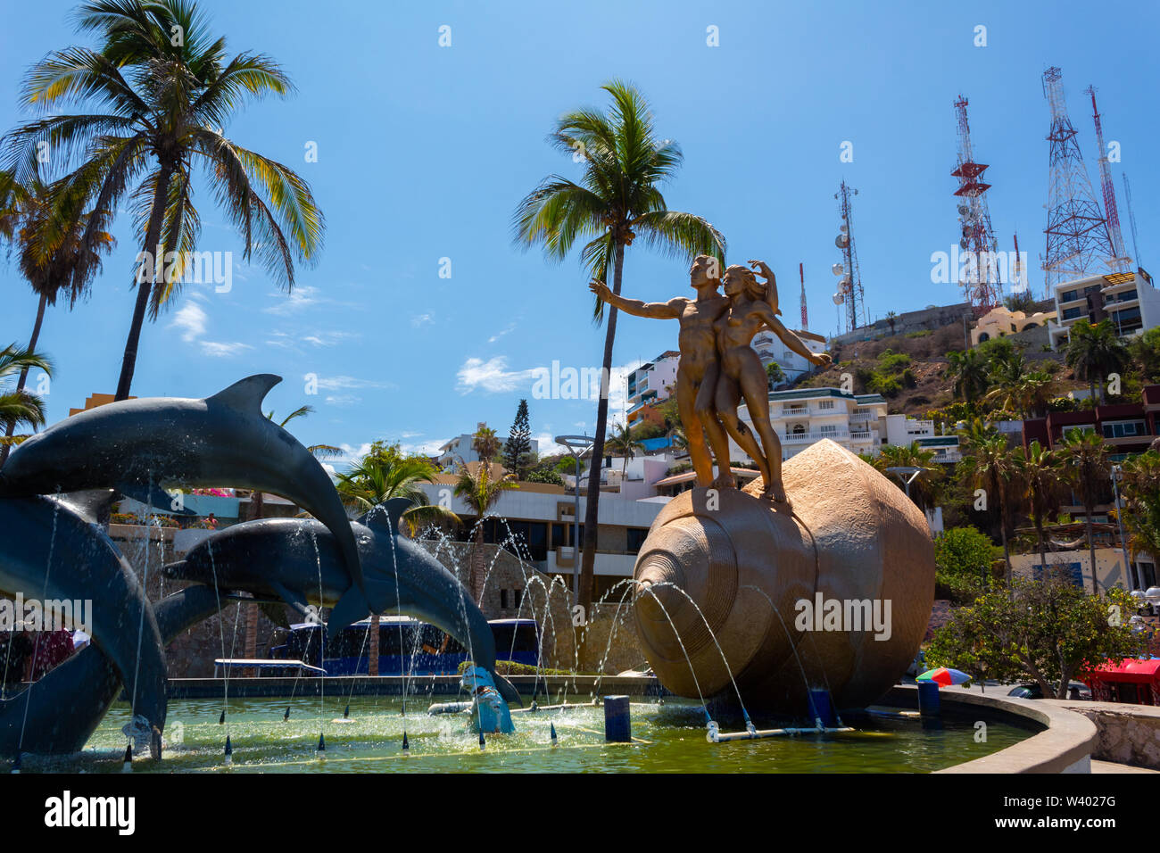 Mazatlan, Sinaloa, Mexico - July 15 2019: statue of "Monument to the ...