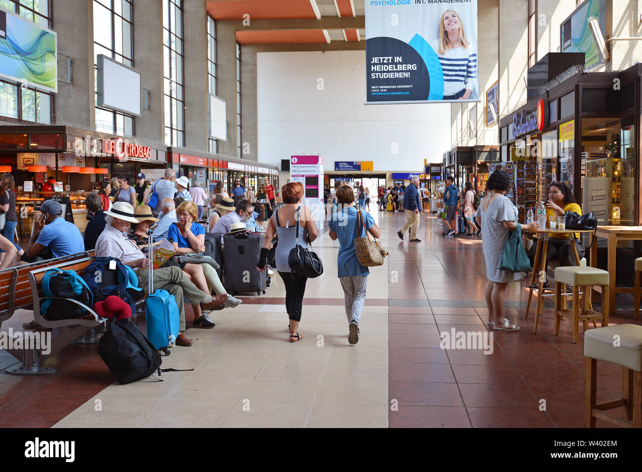 Heidelberg, Germany - July 2019: Inside of Heidelberg main station with ...