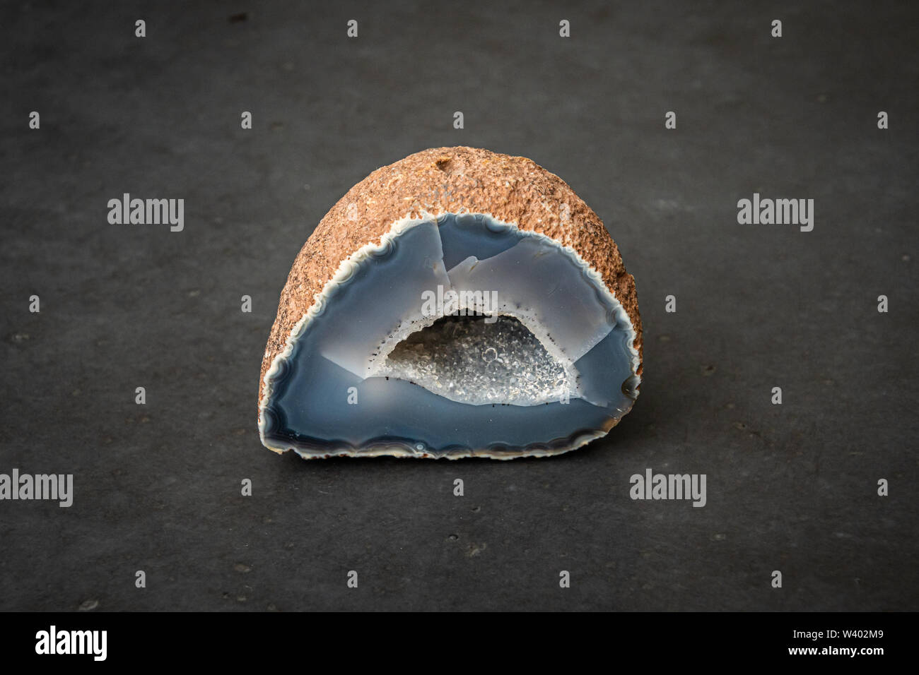 Geode blue colorful color gemstone precious mineral cut open Stock ...