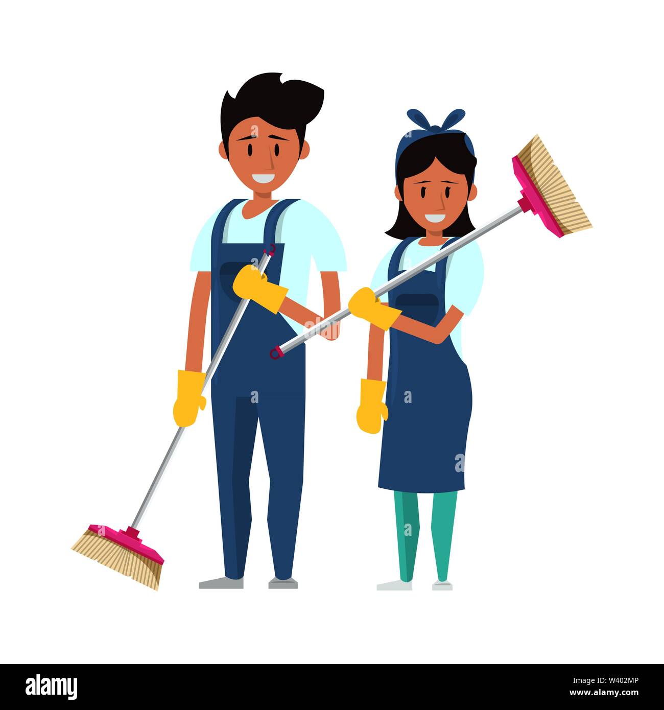 Cleaning service workers cleanup Cut Out Stock Images & Pictures - Alamy