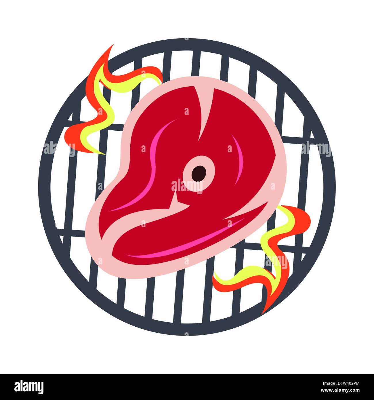 Tasty barbecue grilled food cartoon Stock Vector Image & Art - Alamy