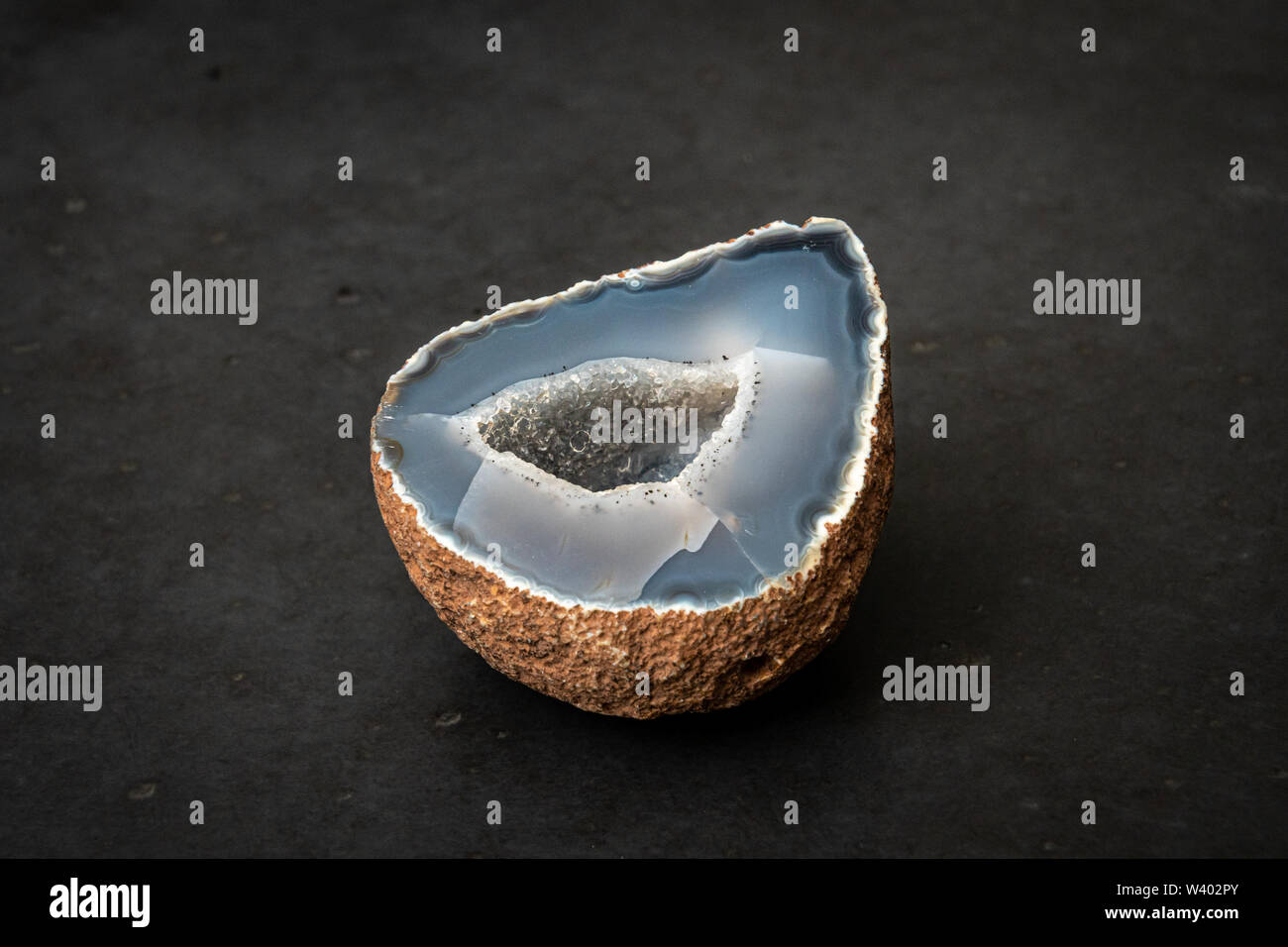 Geode blue colorful color gemstone precious mineral cut open Stock ...