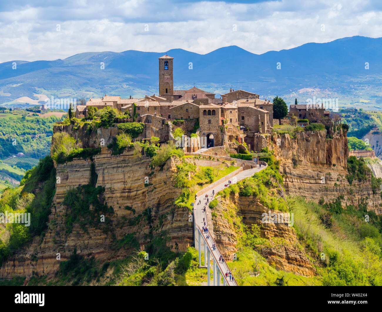 Stunning view of Civita di Bagnoregio, ghost mediaeval town built above ...