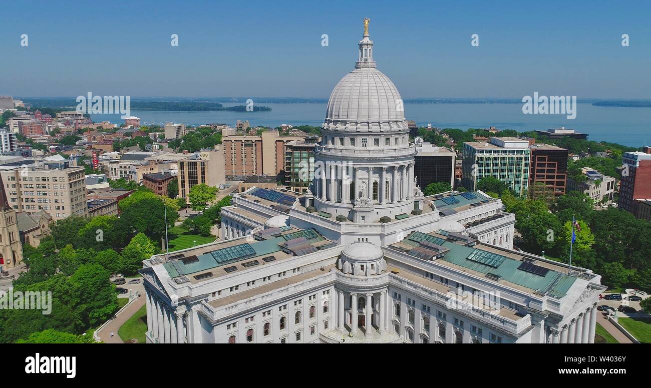 Aerial view downtown madison wisconsin hi-res stock photography and ...