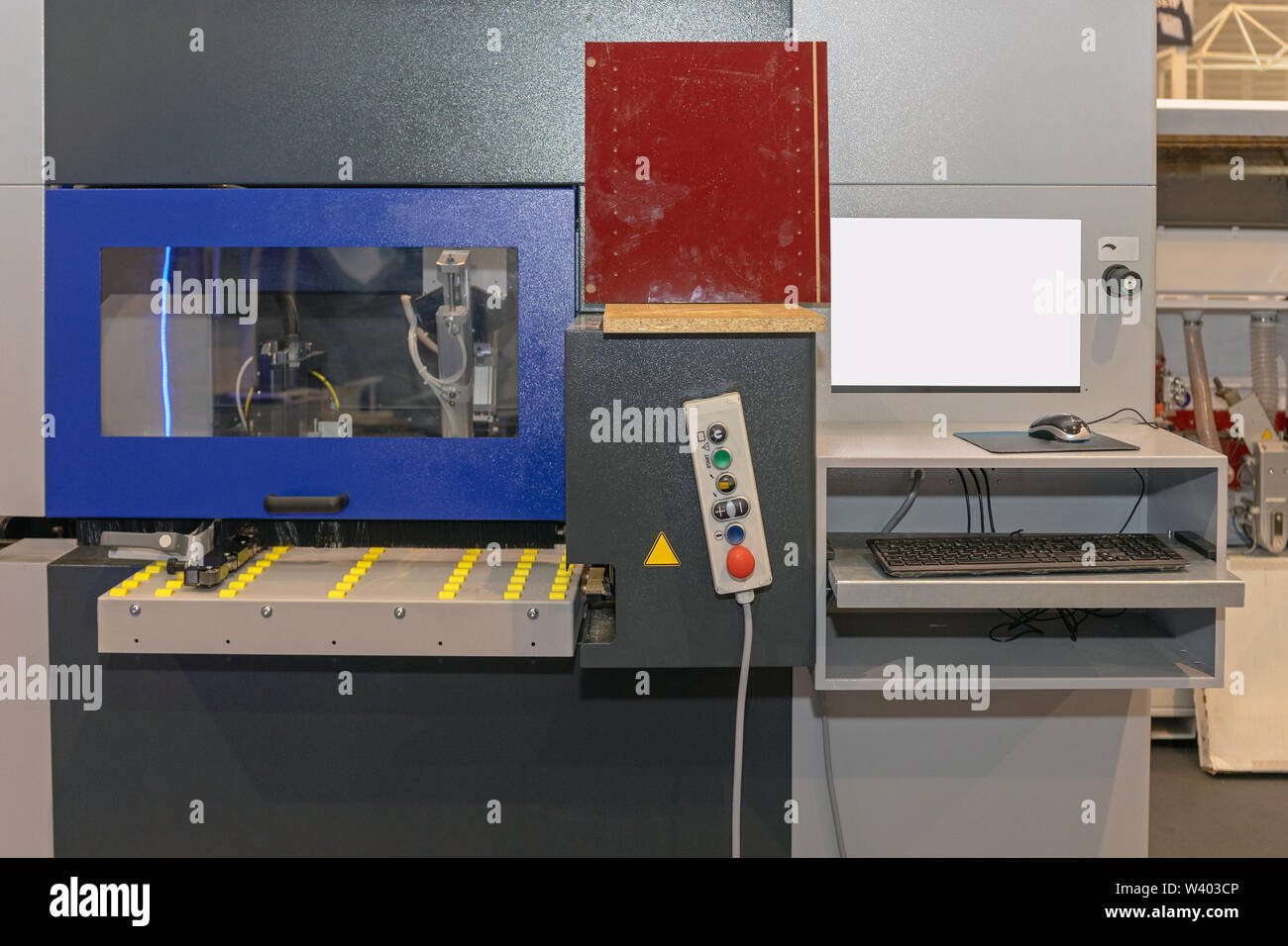 Compact Cnc Machinery in Wood Work Shop Stock Photo - Alamy
