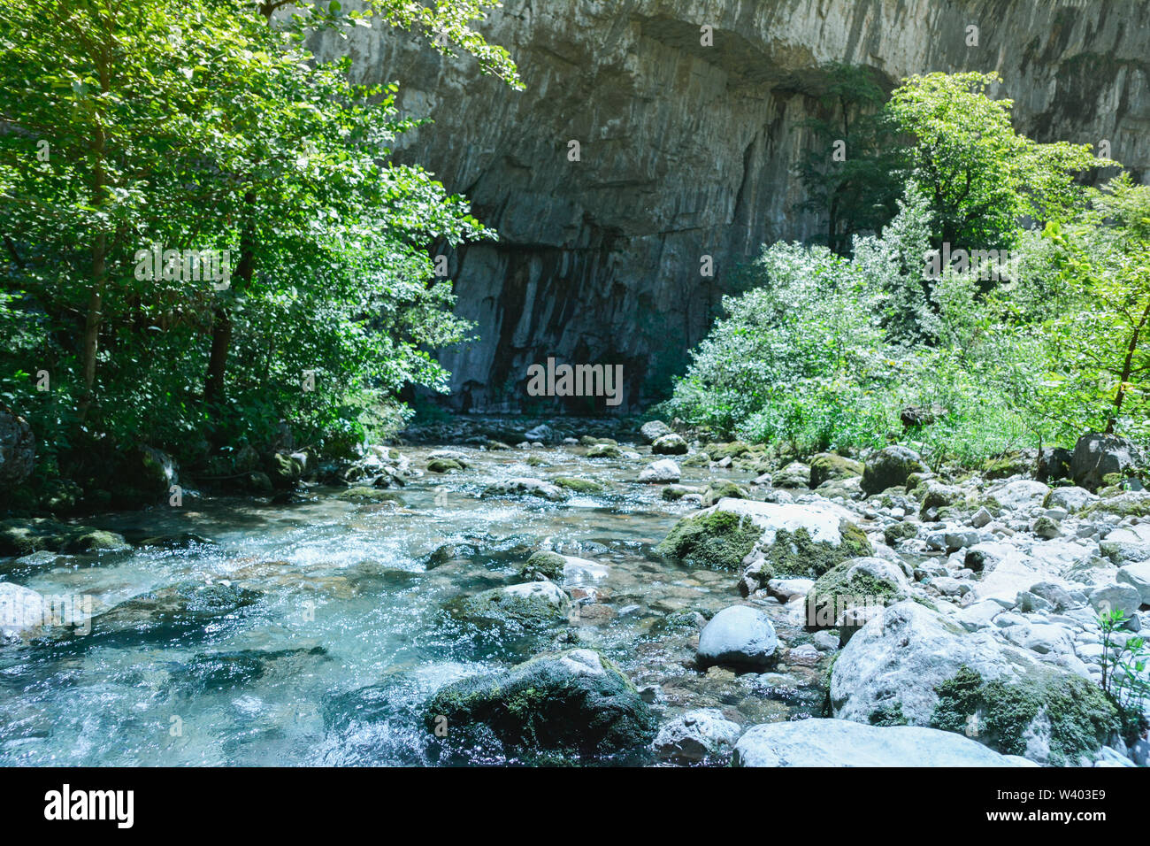 Blue river in the mountains of Abkhazia Stock Photo - Alamy