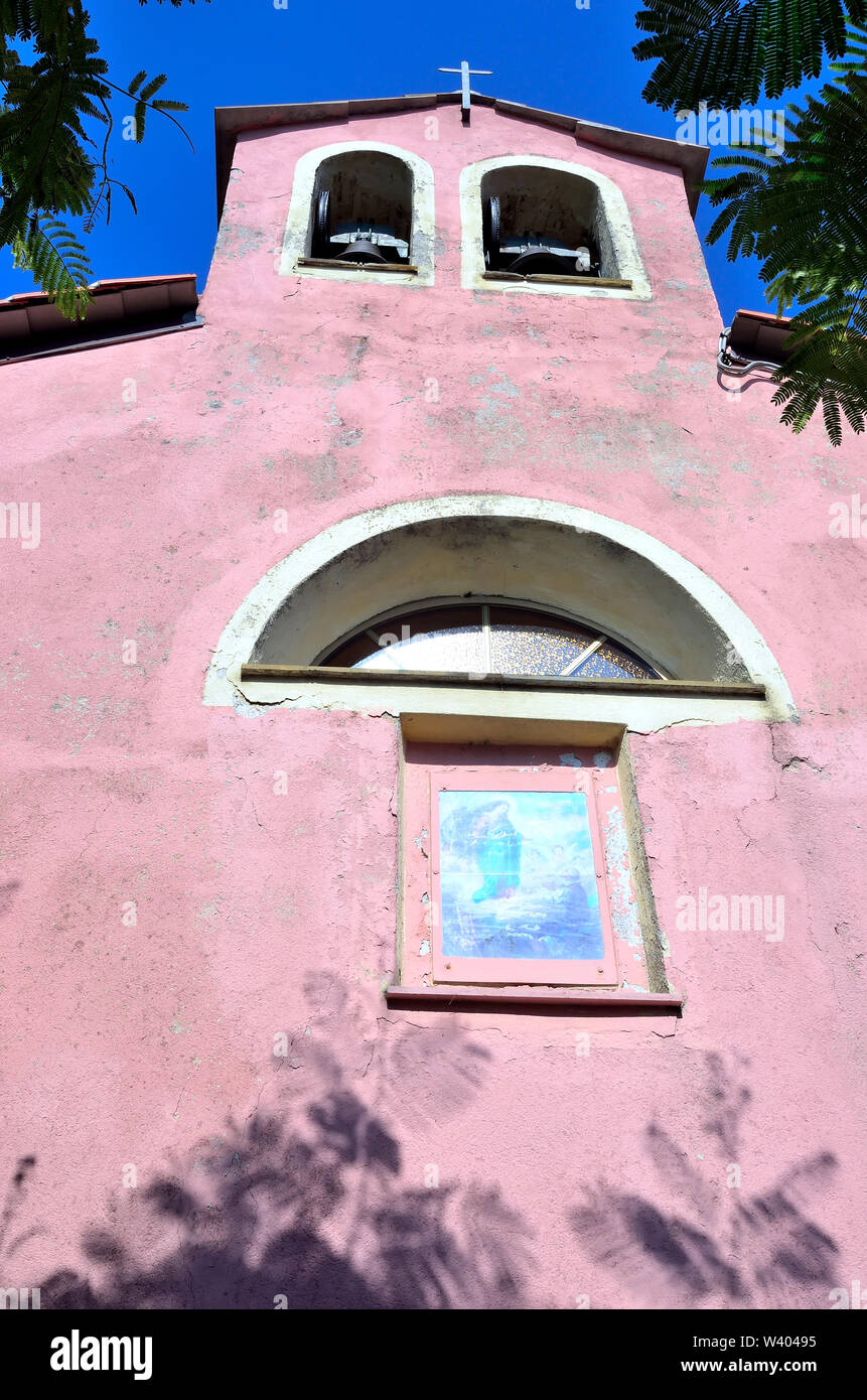 the small church of Rossi di Lumarzo built in 1600 by the peasants of ...