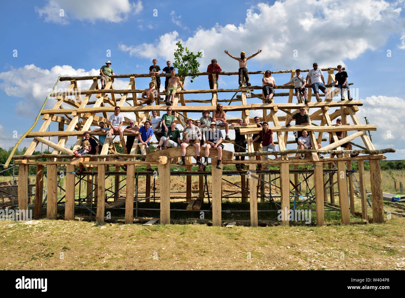 A new reproduction traditional medieval Anglo Saxon oak framed building ...