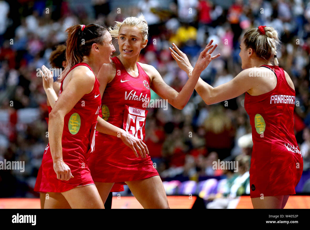 England's Jade Clarke (left), Helen Housby and Natalie Panagarry during ...