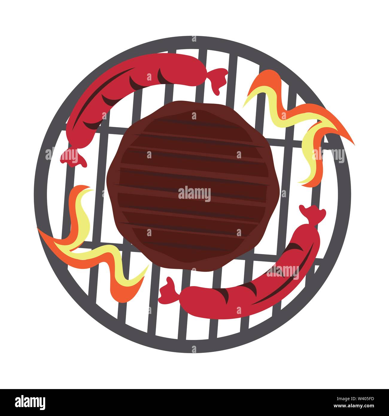 Tasty barbecue grilled food cartoon Stock Vector Image & Art - Alamy